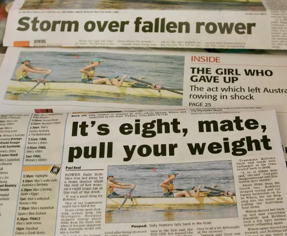 MOMENTOS OLÍMPICOS MÁGICOS 113: UNA REMERA AUSTRALIANA DEJA DE REMAR EN ...